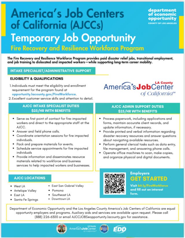 Temporary Job Opportunities for Fire Recovery - Lake Balboa ...